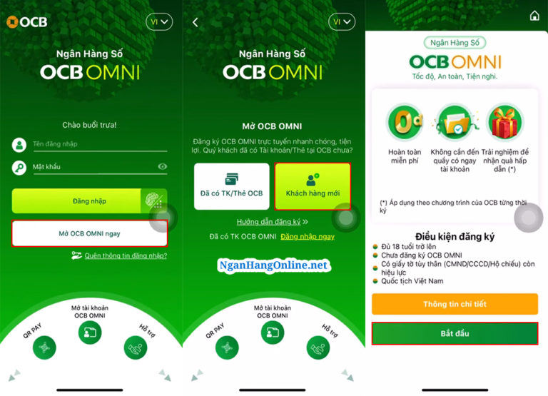 6 bước mở tài khoản ngân hàng OCB online - Nhận tiền đến 50K