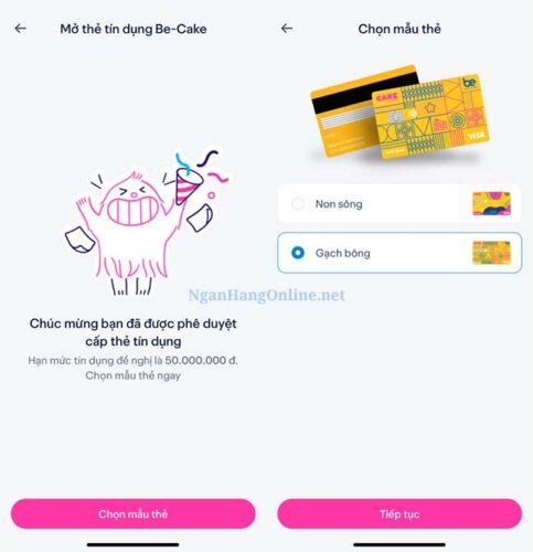2 cách mở thẻ tín dụng Be x Cake online tại nhà