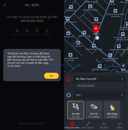 3 bước mở tài khoản ứng dụng đặt xe Maxim nhận ngay 150k