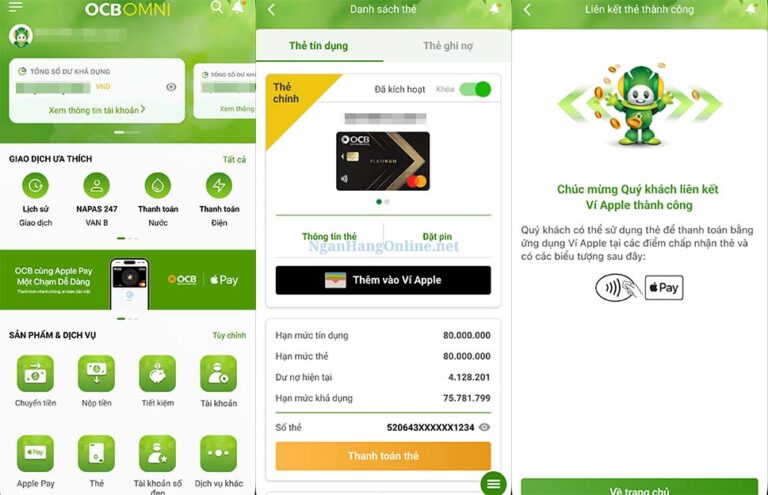 2 cách thêm thẻ tín dụng/ ghi nợ OCB vào Apple Pay sử dụng ngay